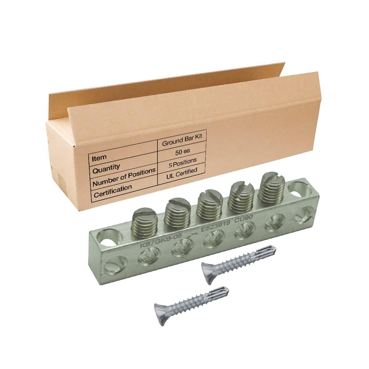 Snapklik.com : UL Certified Ground Bar Kit, Max Wire Dia 4 AWGAluminum ...