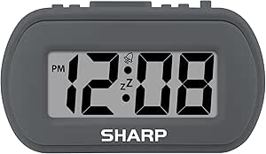 Amazon.com: Sharp Digital Alarm Clock – Tactile Plastic Case with Soft ...