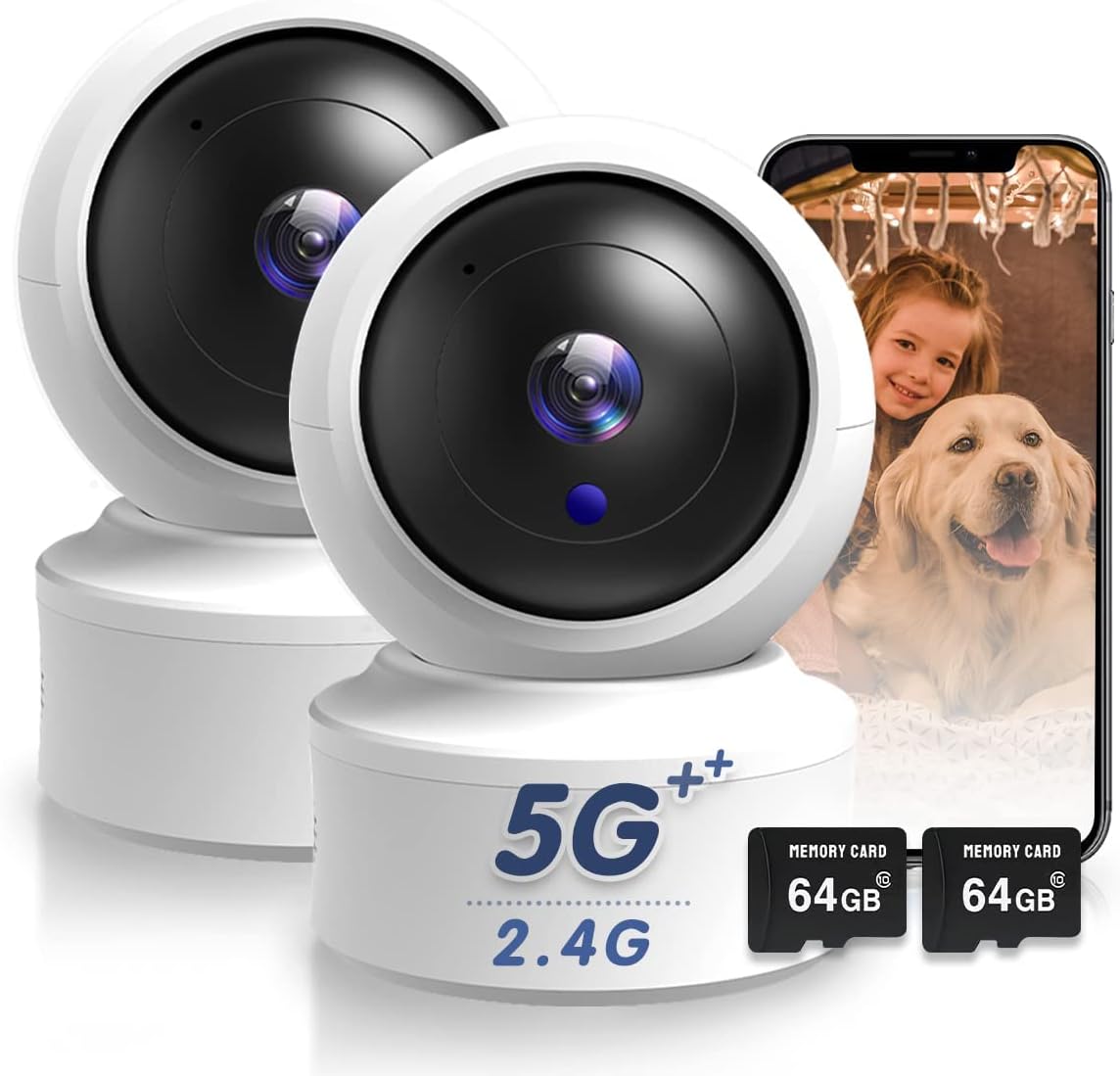 Amazon.com : Indoor Security Camera, 2K HD Pan/Tilt Wireless Pet Camera ...