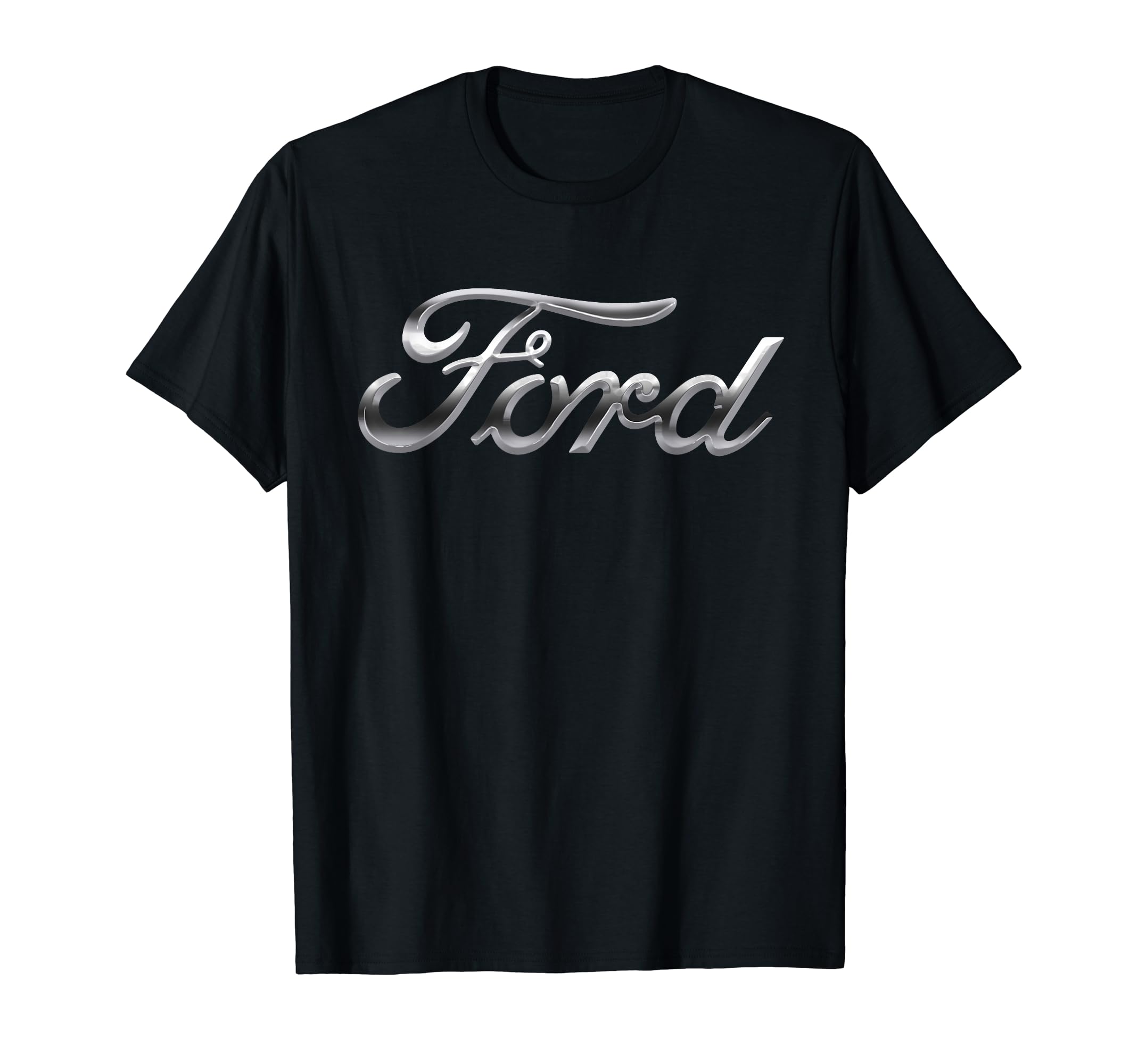 Amazon.com: Ford Chrome Script Logo T-Shirt : Clothing, Shoes & Jewelry