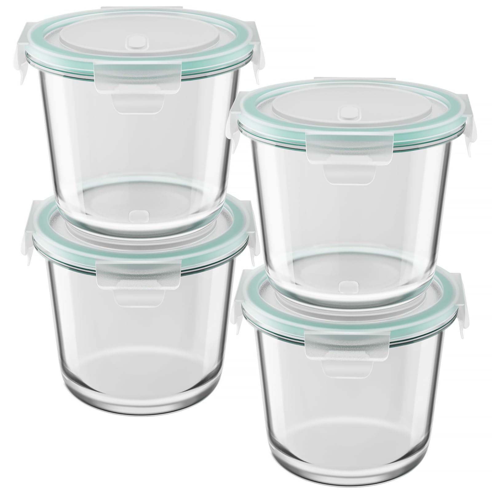 Amazon.com: 8 PCS Glass Meal Prep Containers with Lids, Airtight 3 Cup ...