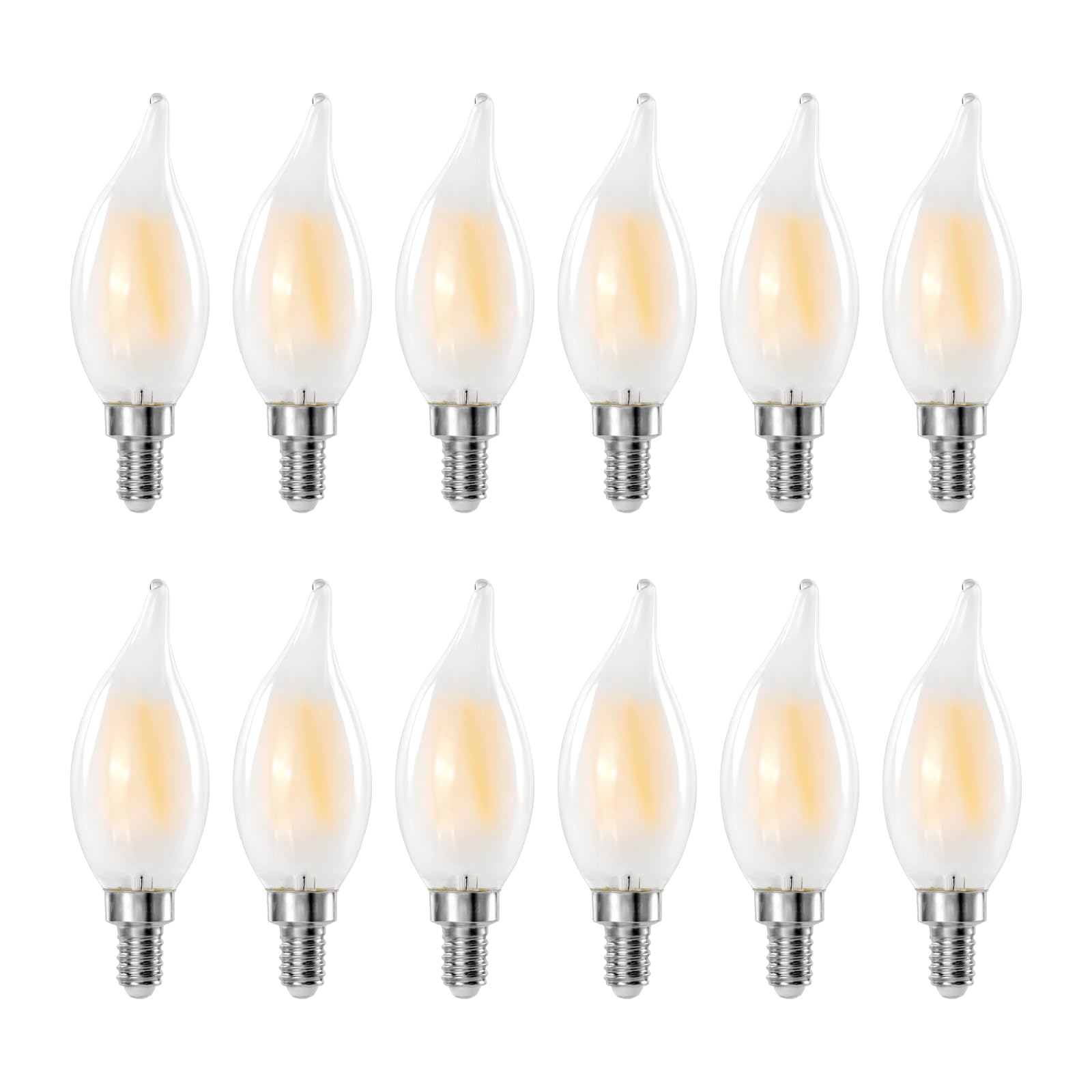 Decoaui E12 LED Chandelier Light Bulbs, 4W(40w Equivalent) Dimmable C11 ...