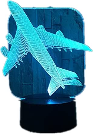 Aircraft Warplane Model Creative 3D Night Light Touch Jet Plane Desk ...