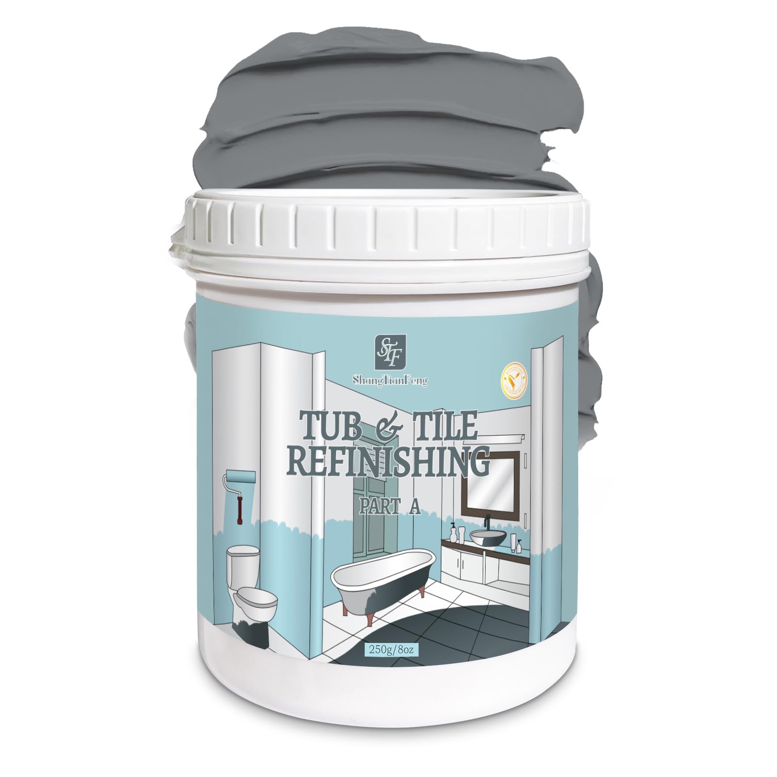 Amazon.com: Gray Ceramic tub and tile Paint Refinishing Kit Bathtub ...