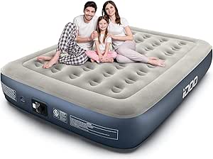 Amazon.com: iDOO Queen Size Air Mattress, Inflatable Airbed with Built-in Pump, 3 Mins Quick ...