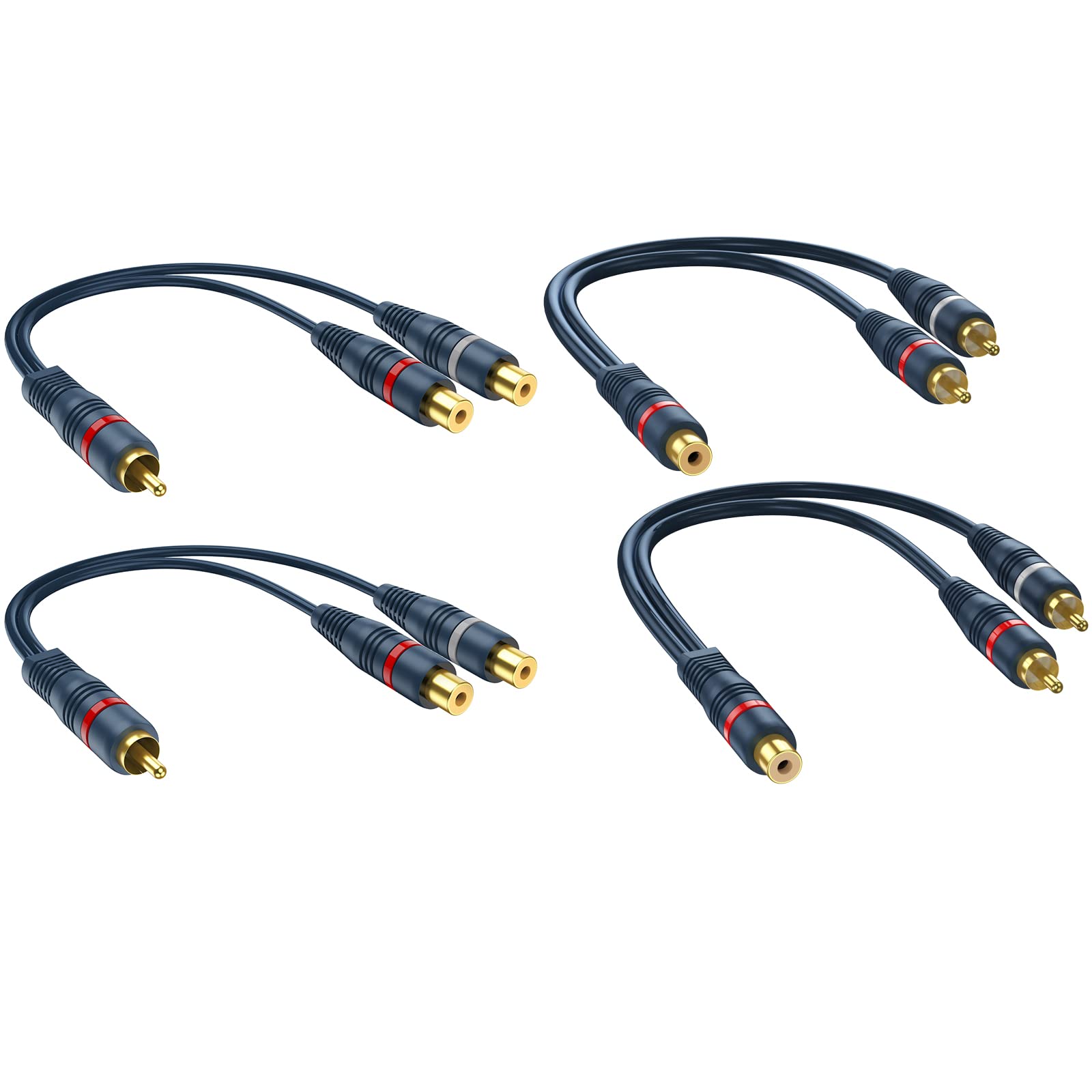 Amazon.com: DteeDck RCA Splitter 1 Female to 2 Male 2 Pack Bundle with ...