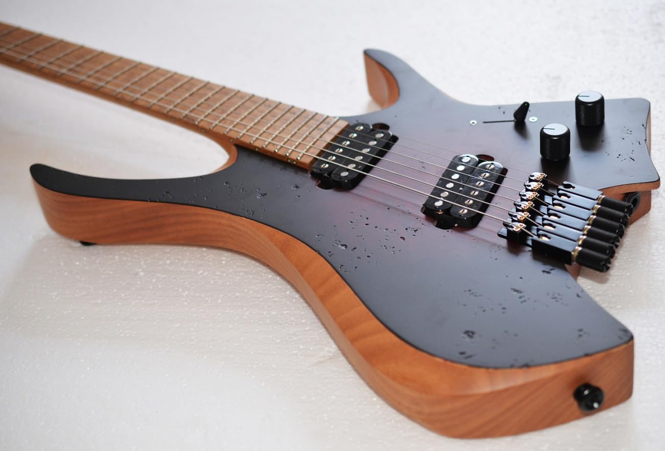 Amazon.com: 2024 NKGuitar Fanned frets 6 Strings Headless Electric ...