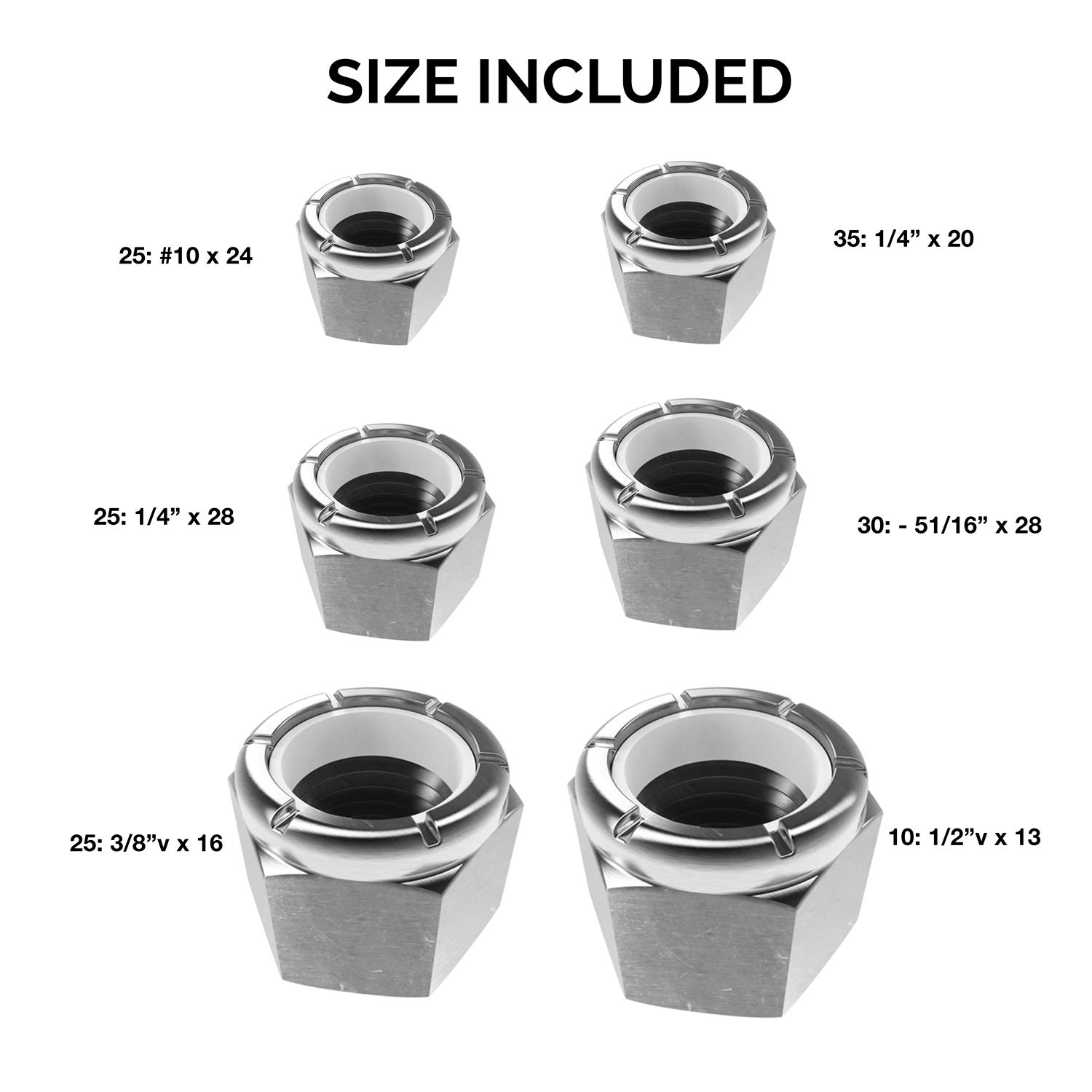 Snapklik.com : NEIKO 50432A Hex Nut Assortment Set150 Pc Nylon Locking ...