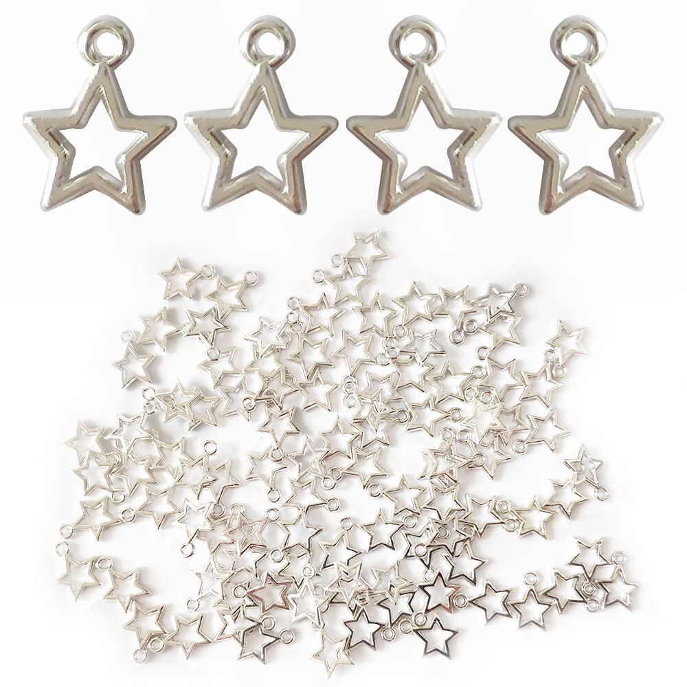Amazon.com: 100Pcs Silver Star Beads Mini Metal Star Beads for Jewelry ...