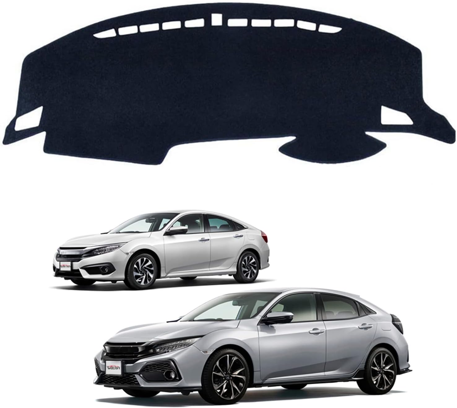 Amazon | WeCar ダッシュボードマット ホンダ シビック タイプR FK7、8系(2017年2月~現行) シビック FC1系(2017年9月~現行) ダッシュマット ダッシュボード ...