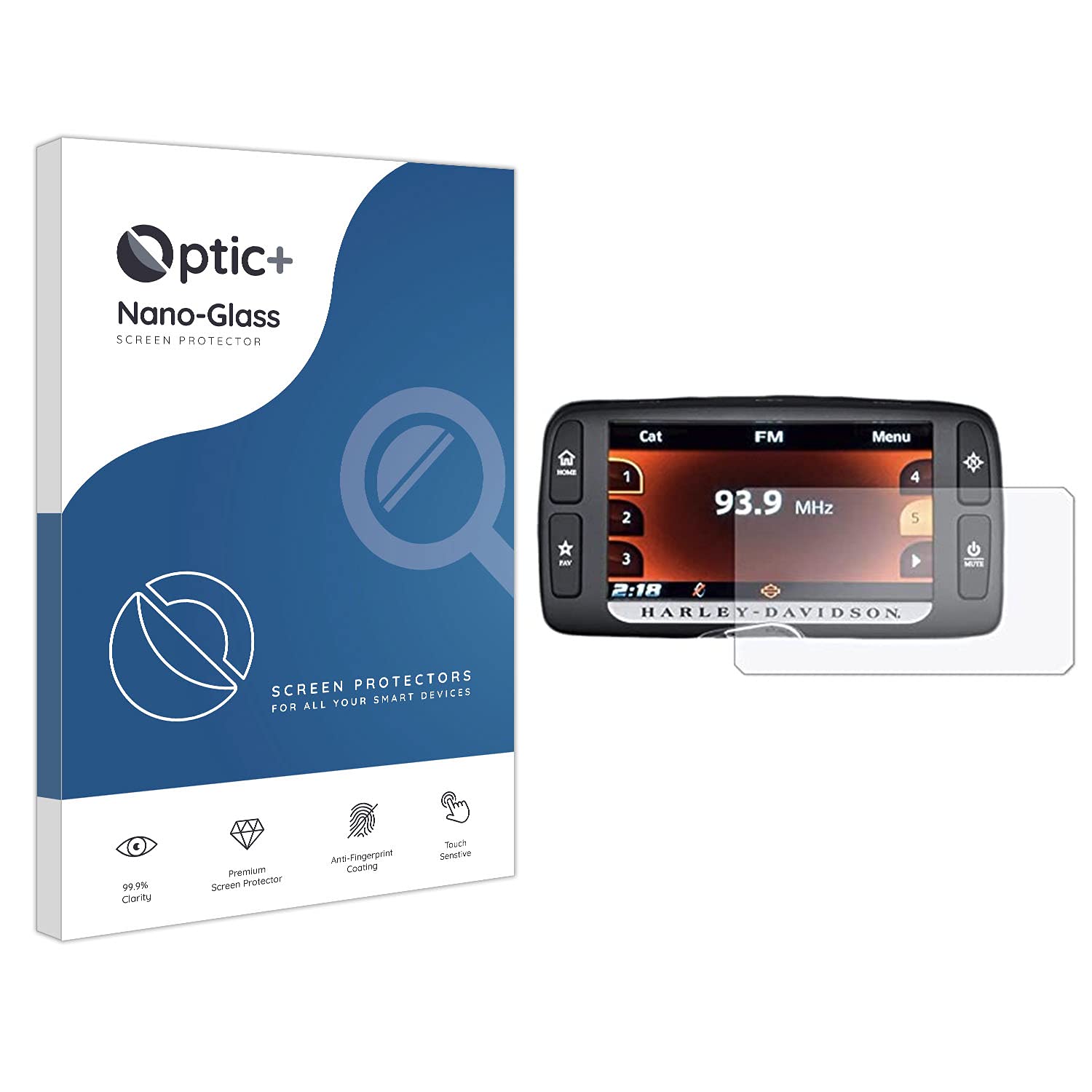 Amazon.com: Optic+ Nano Glass Screen Protector for Harley Davidson Boom ...
