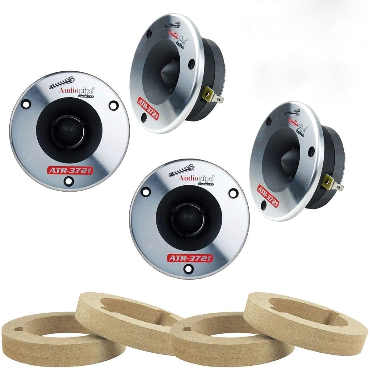 Amazon.com: Audiopipe 2-Pair Titanium Super Bullet Tweeters 350W Max 4 ...