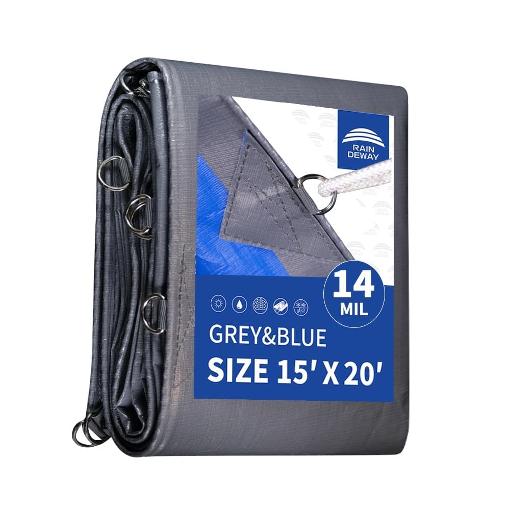 Amazon.com: RAINDEWAY Tarps Heavy Duty Waterproof 15x20 Feet -14 Mils ...