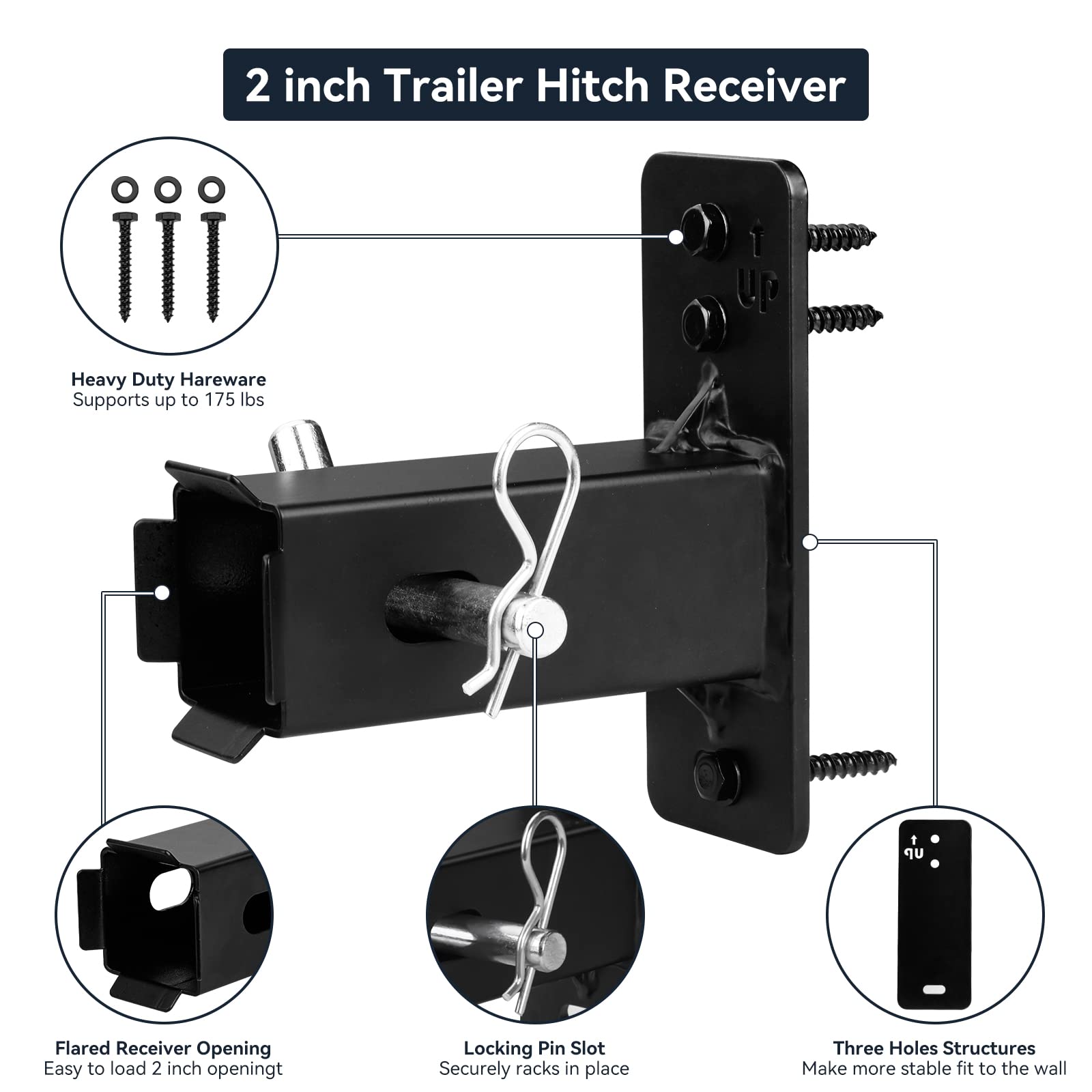 Snapklik.com : 2inch Hitch Wall Mount, Wall Mount Heavy Duty Bicycle ...