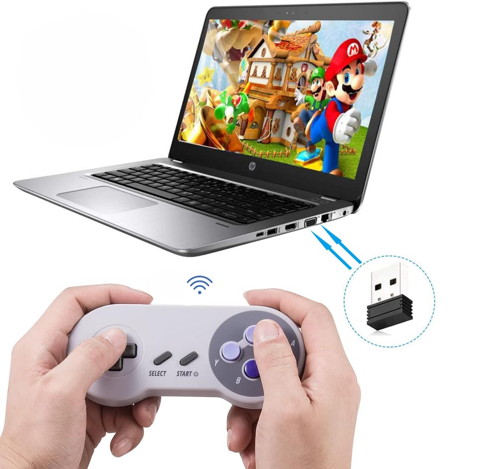 Snapklik.com : Wireless SNES USB Controller, Rechargeable Retro USB ...