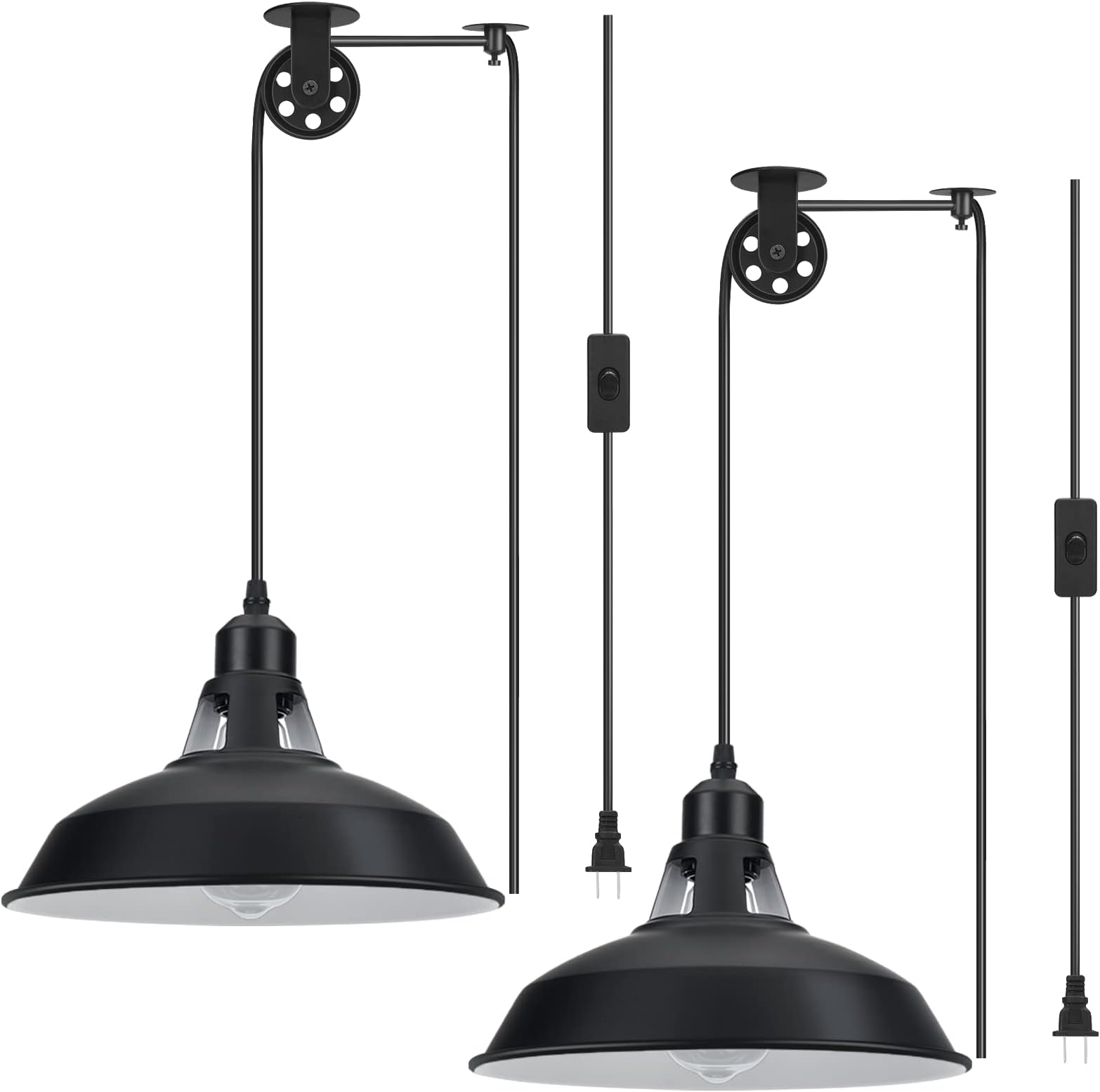 Plug in Pendant Light Feanron Industrial Vintage Pendant Lighting for ...