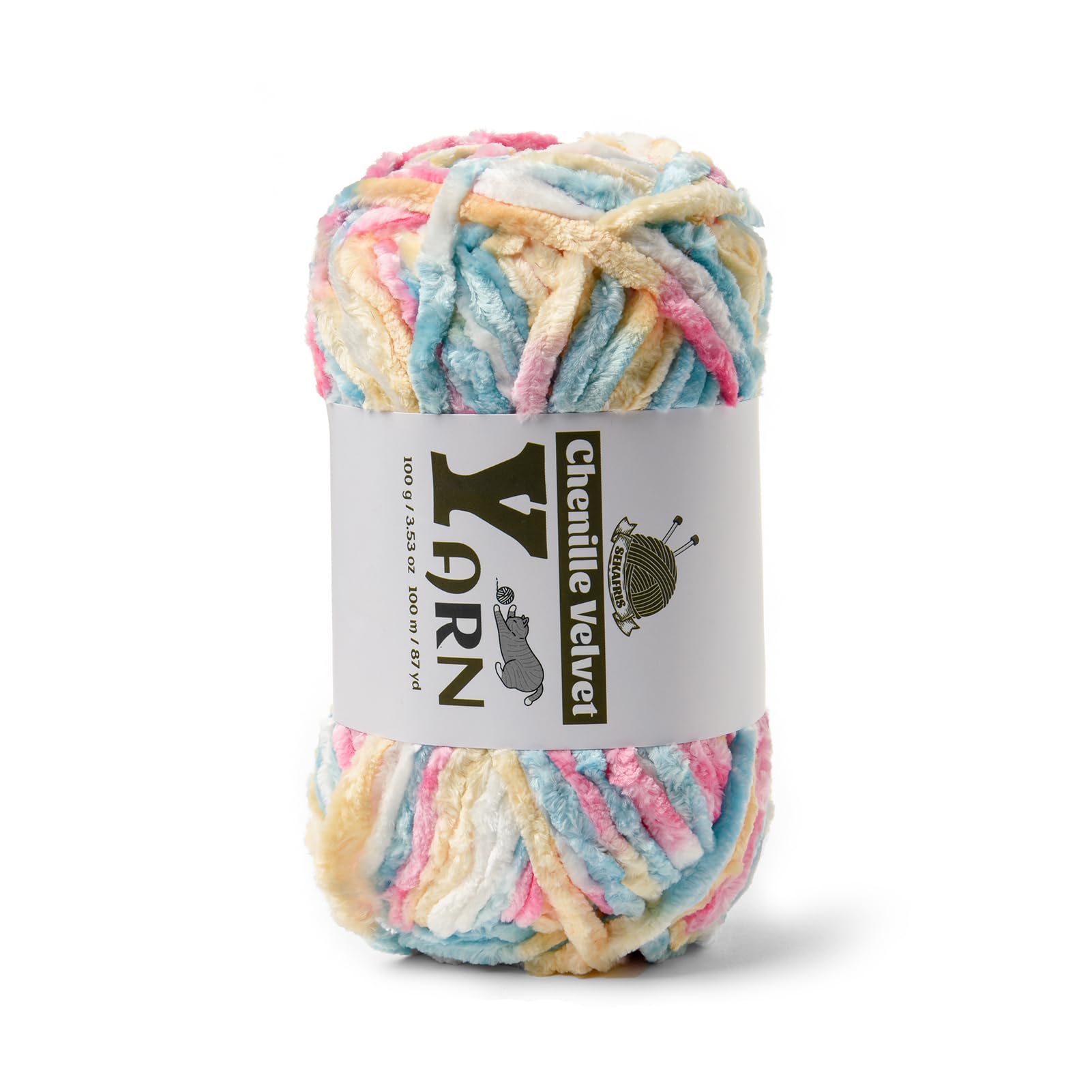 Amazon.com: Plush Chenille Chunky Yarn - Fluffy Velvet Yarn Crochet for ...