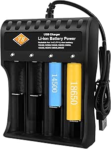 Amazon.com: 18650 Battery Charger 4 Bay Smart Universal USB Charger for 3.7V Rechargeable ...