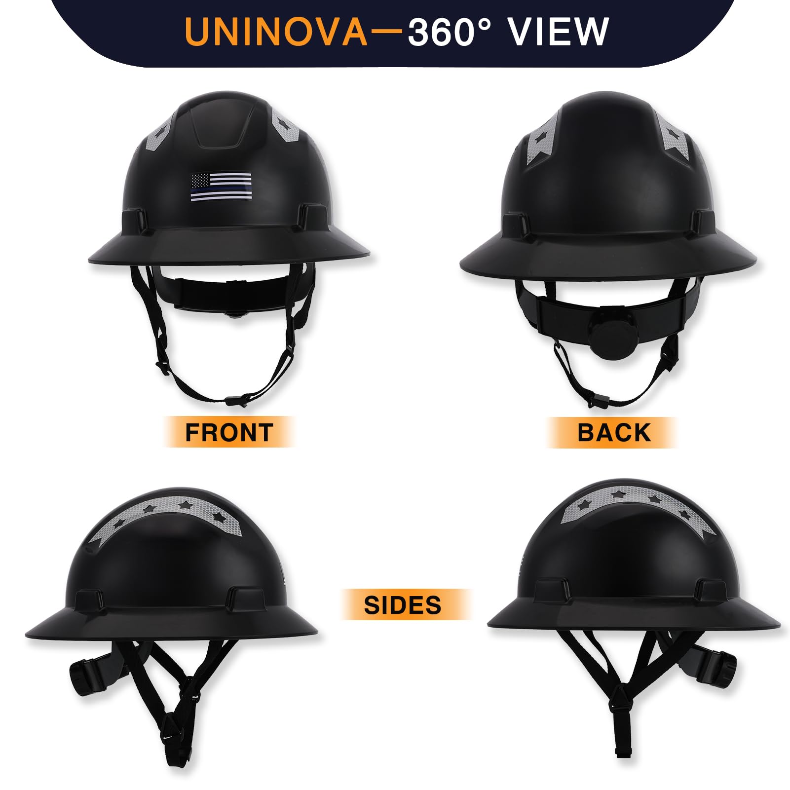 Snapklik.com : UNINOVA Full Brim Hard Hat Non-Vented Construction ...