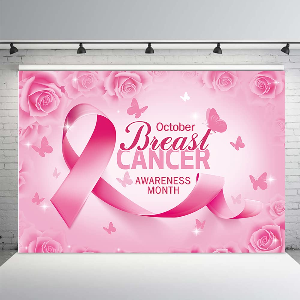 Amazon.com : MEHOFOND 7x5ft Breast Cancer Awareness Backdrop for Party ...