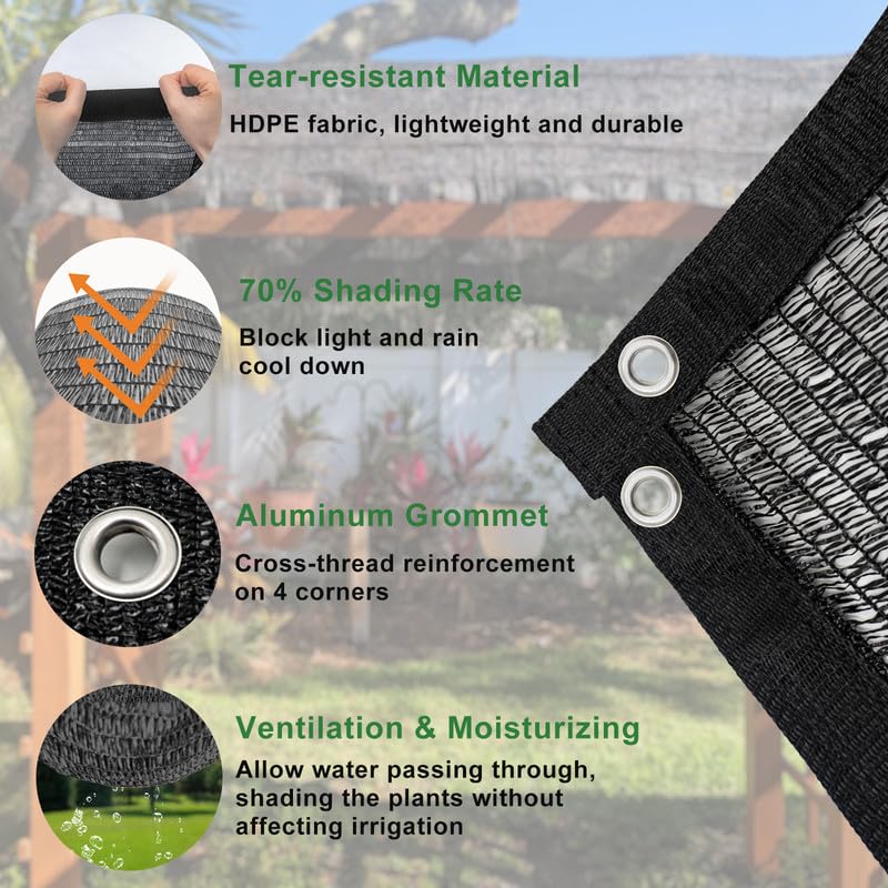 Snapklik.com : Amagenix 70% Black Shade Cloth, Resistant Garden Sun ...