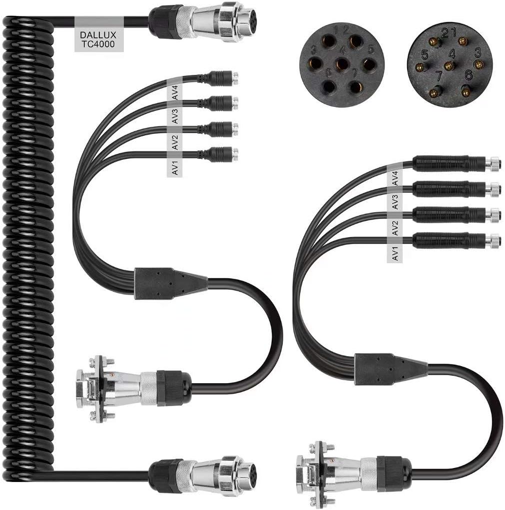 Amazon.com: DALLUX Heavy Duty Vehicle Coil Trailer Cable with 4 Channel ...