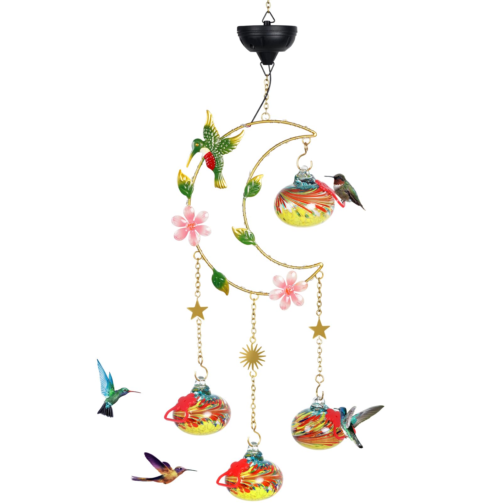 Amazon.com : Headak Life Solar Hummingbird Feeders for Outdoors Hanging ...