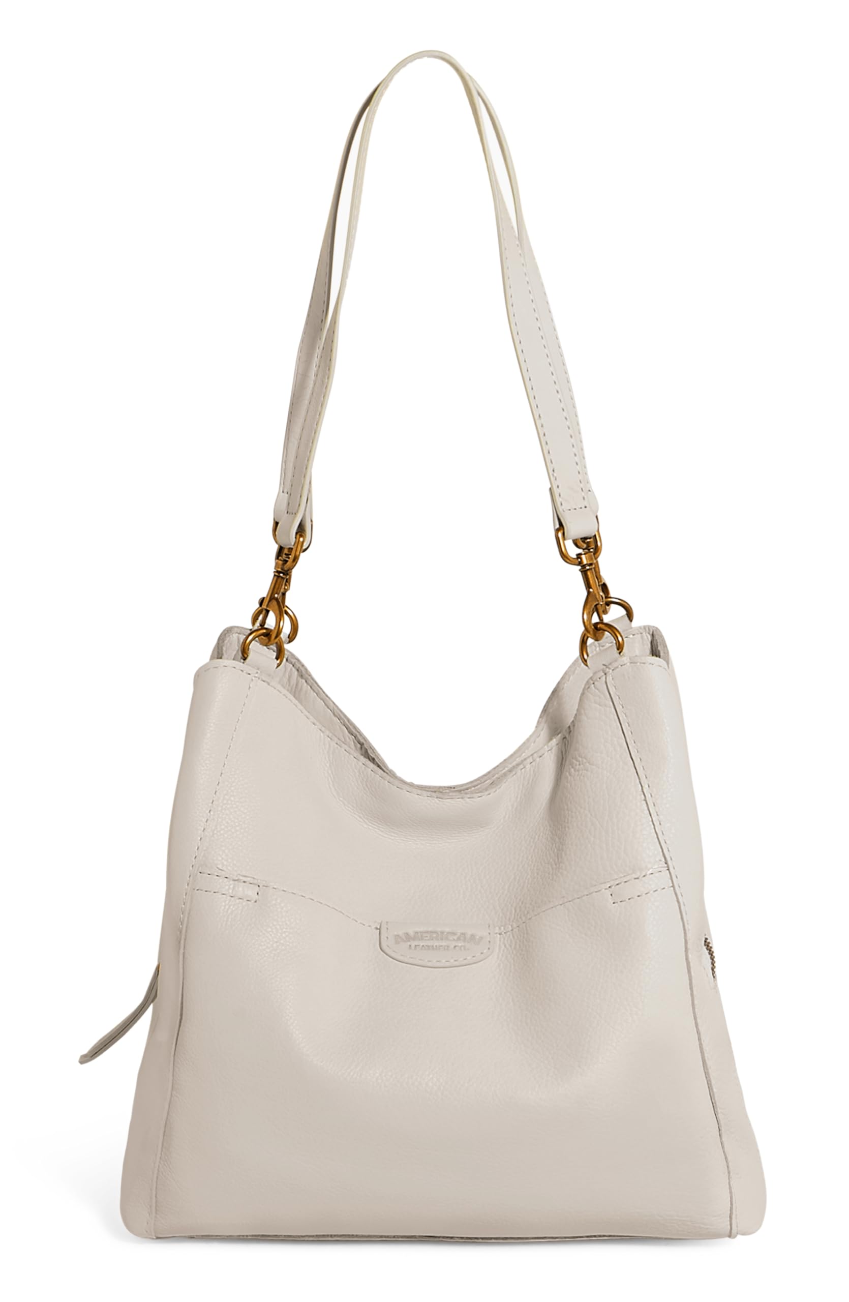 Amazon.com: American Leather Co. Austin Triple-Entry Bucket Bag, Ecru ...