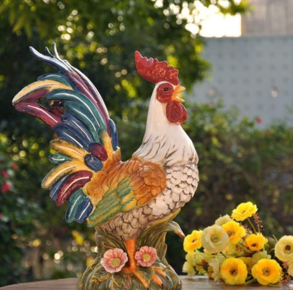 Large Ceramic Roosters For Kitchen Antique White HANDMADE ITALIAN
