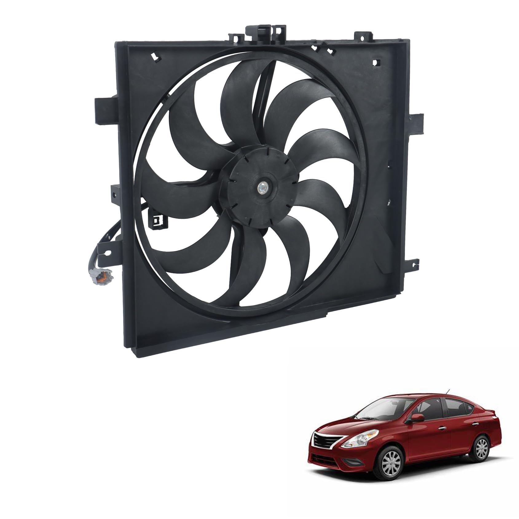 Snapklik.com : Radiator Cooling Fan Black Replacement For Versa 1.6L ...