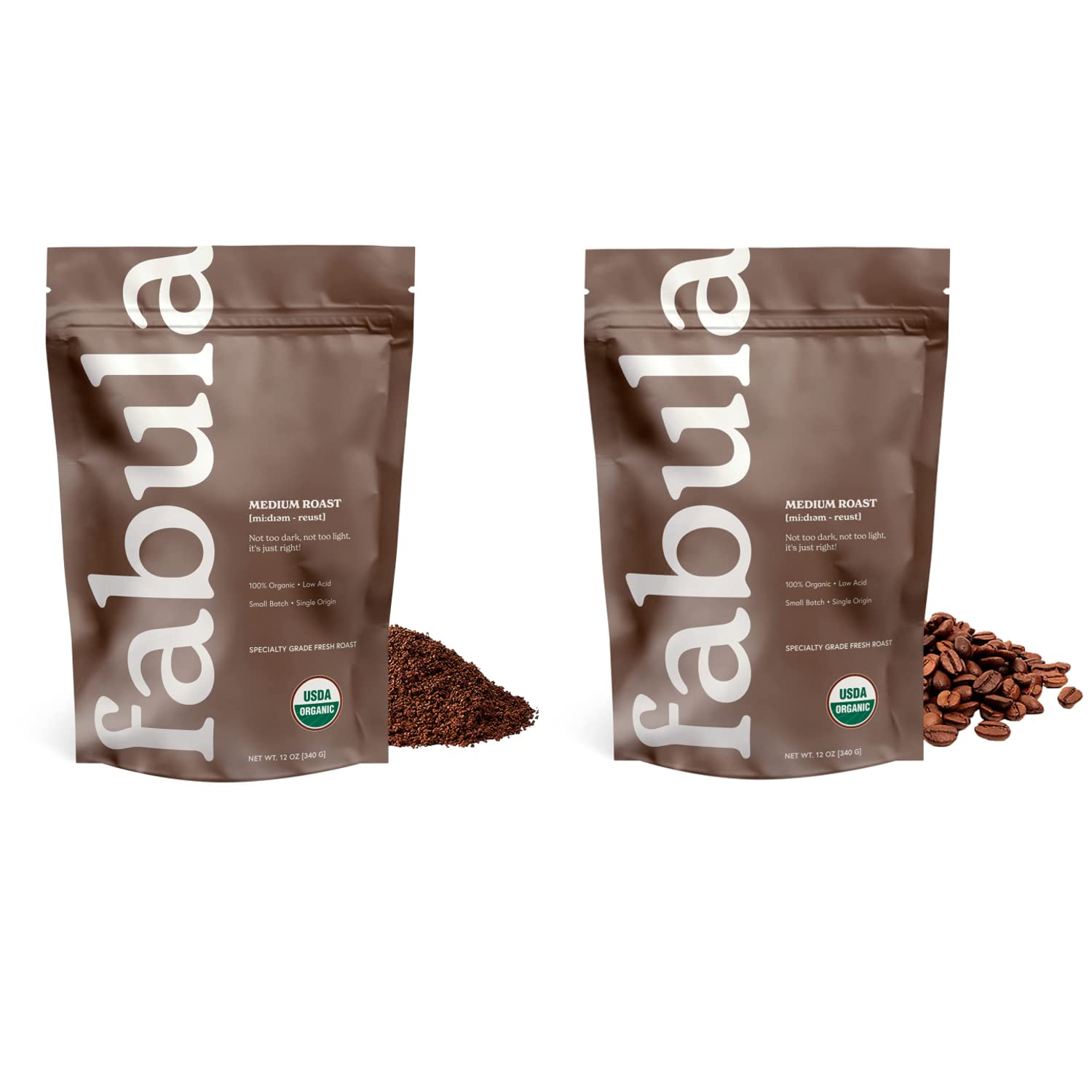 Amazon.com : Fabula Medium Roast Organic Coffee 2 Pack Bundle ...
