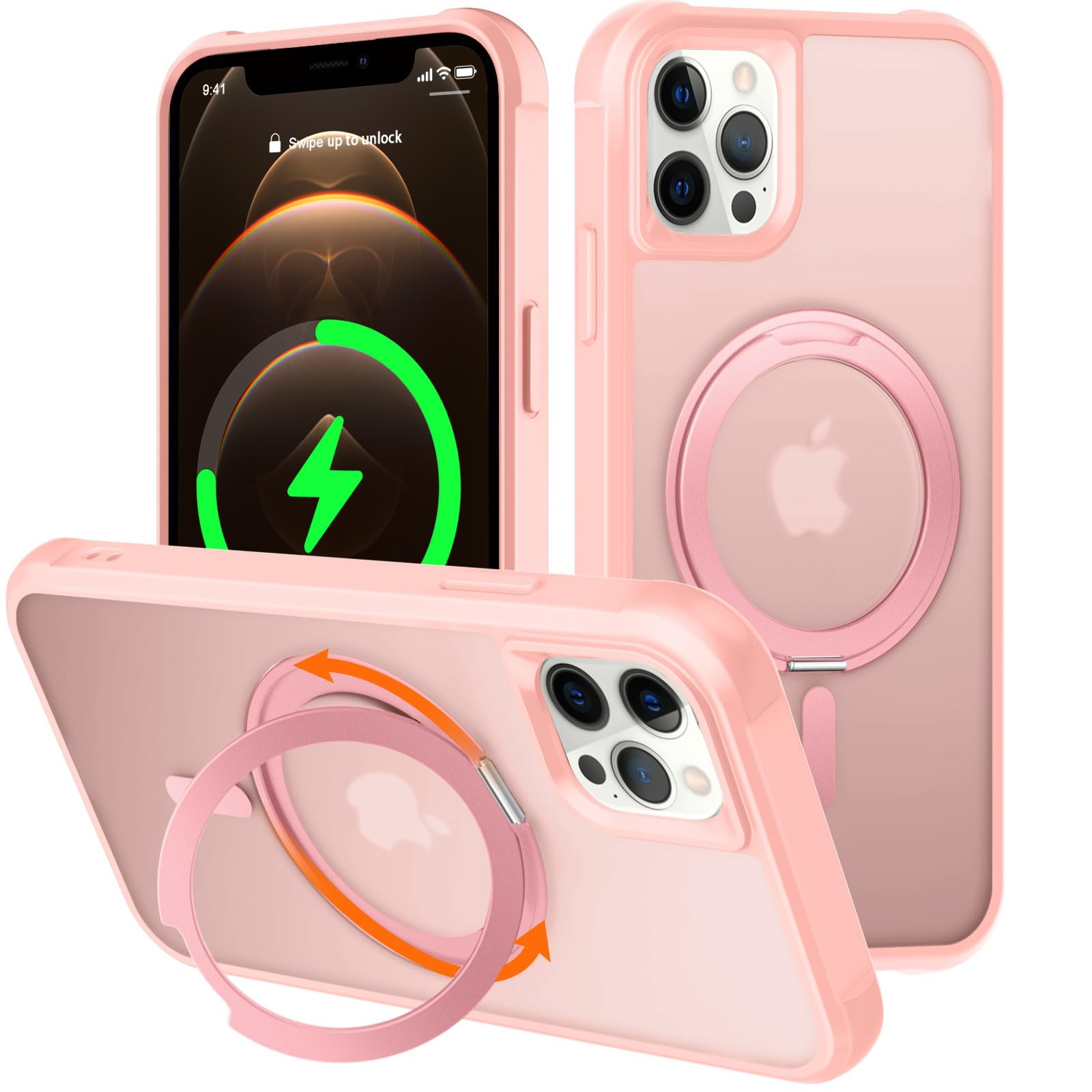 Amazon.com: UMIONE 360° Rotatable Magnetic Ring Design for iPhone 12 ...