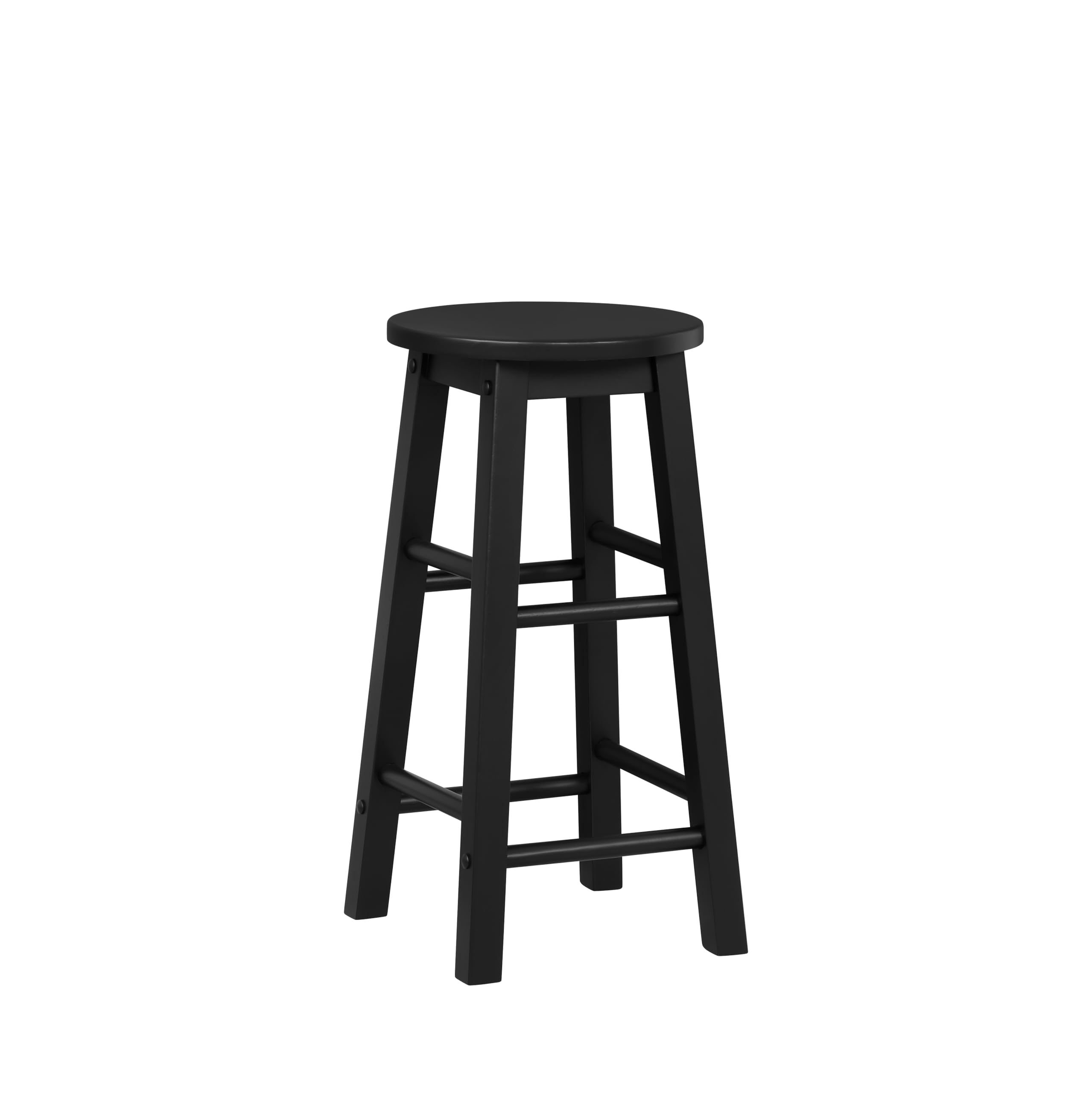 Amazon.com: Linon Zeke Black Solid Wood Backless Round Counter Stool ...