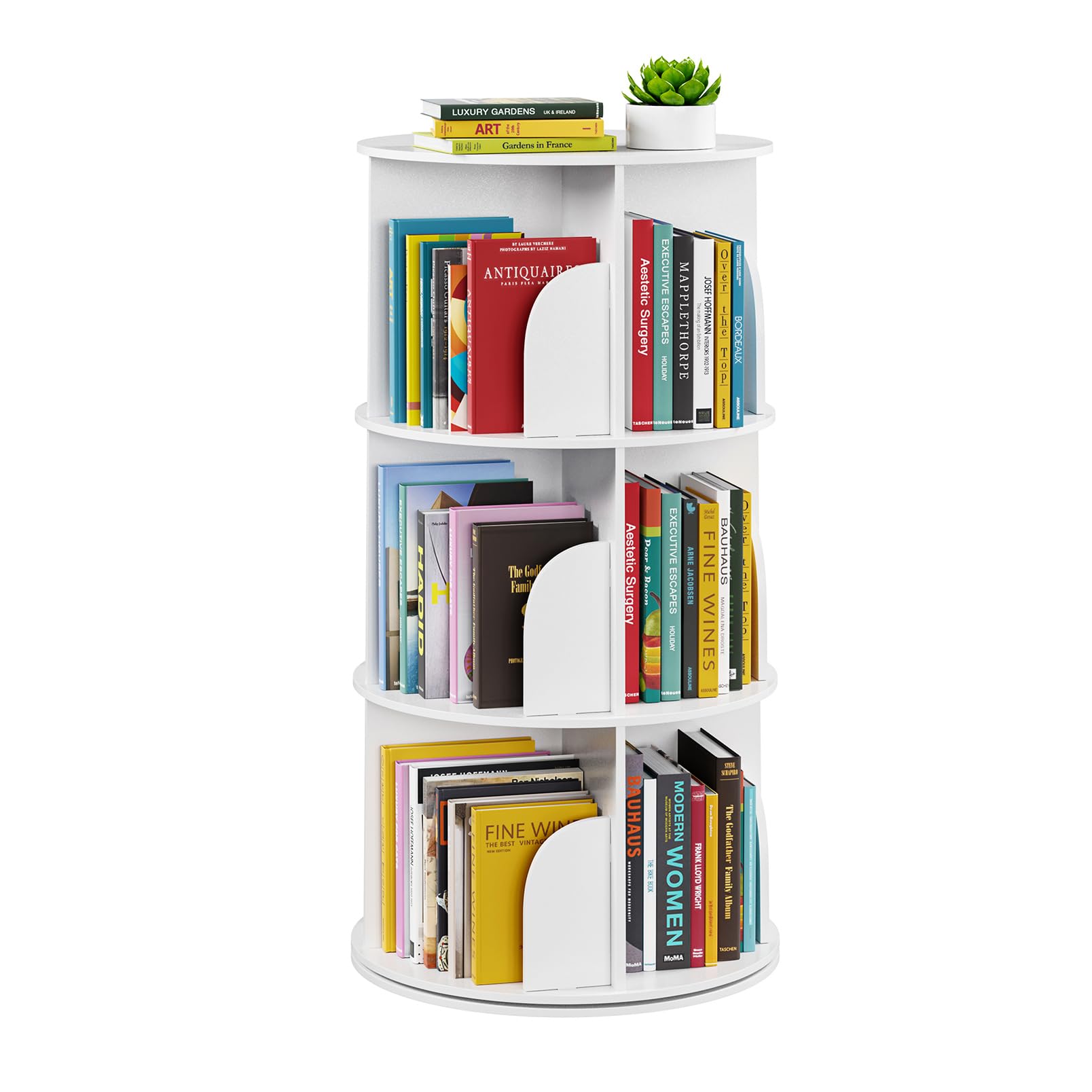 Amazon.com: SpaceAid 3 Tier Rotating Bookshelf Tower, Spinning Bookcase ...