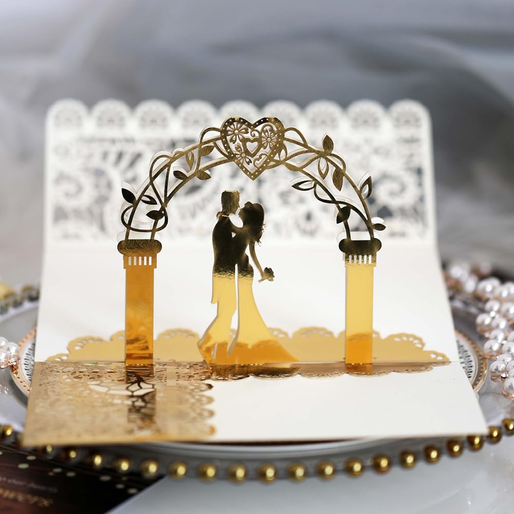 Pop Up Hochzeitskarte, Pop-Up Karte Hochzeit, 3D Glückwunschkarte mit ...