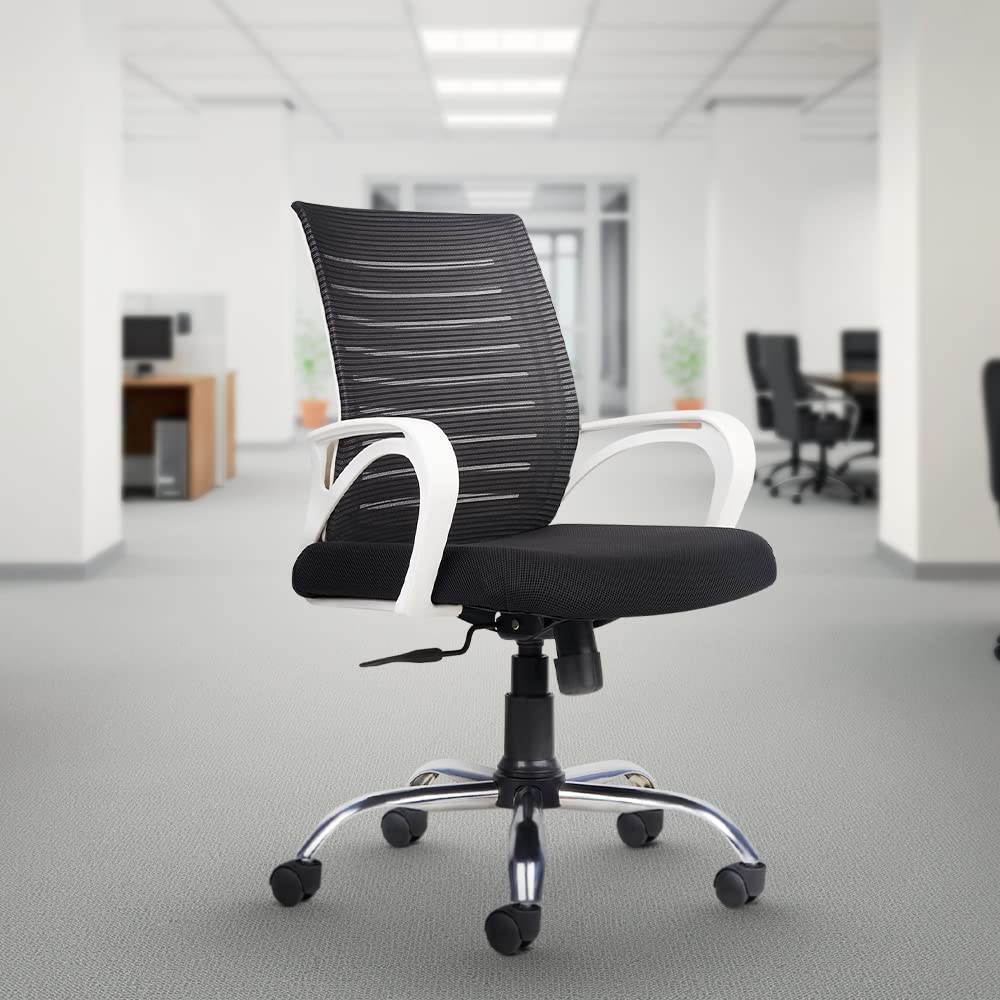 CELLBELL C104 Medium-Back Mesh Office Chair[Premium White] : Amazon.in ...