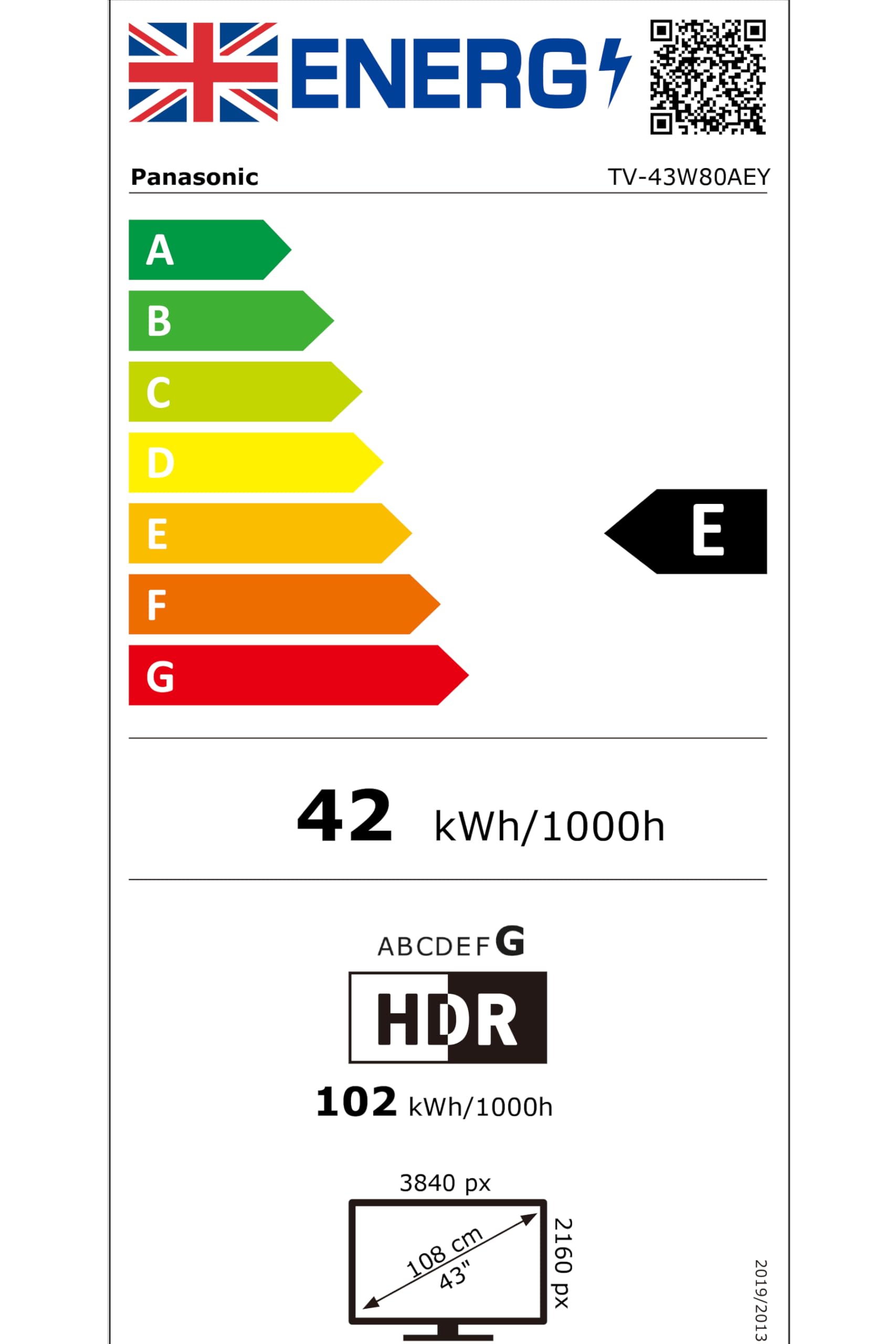 Panasonic Premium TV-43W80AEY W80 Series 43 inch 4K Ultra HD QLED Smart ...