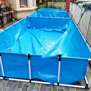 Amazon.com : Pool Above Ground Fish Pond with Bracket, PVC Canvas Pool ...