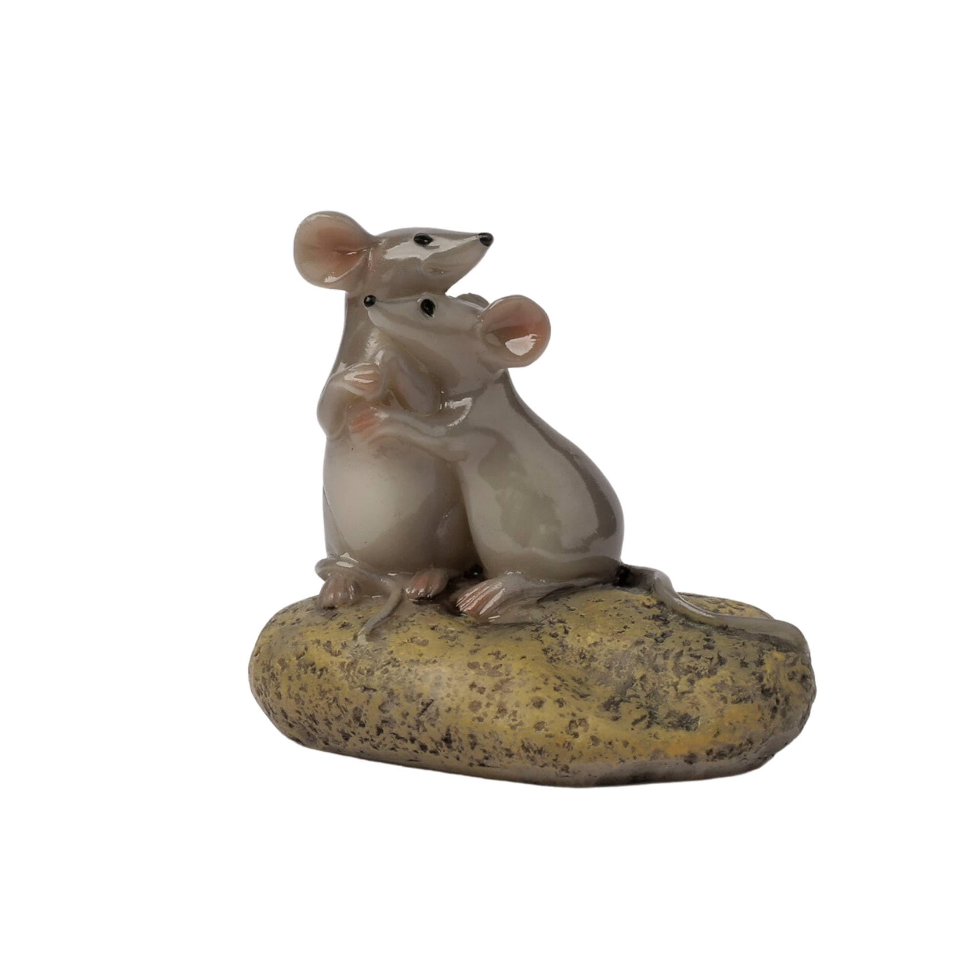 Amazon.com: Adorable Sitting Parent-Child Mouse Statue, Hand-Made ...