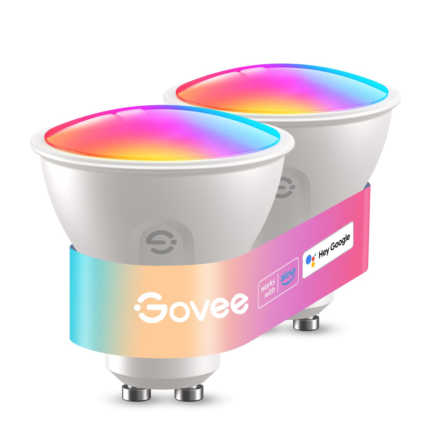 Govee Smart Bulb GU10 RGBWW, 400LM Dimmable Color Changing Light Bulbs ...