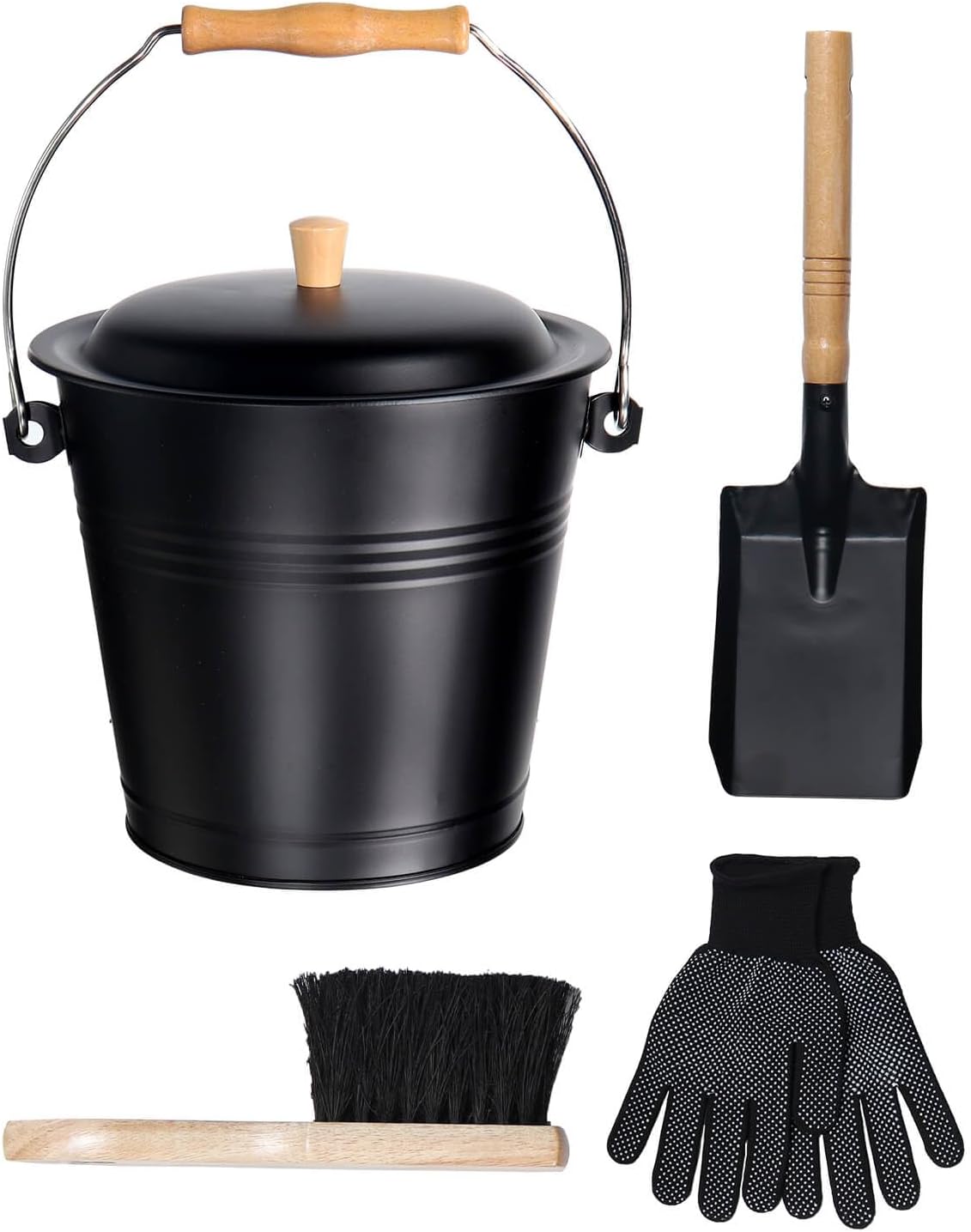 Amazon.com: vensovo 1.5 Gallon Ash Bucket with Lid - Shovel, Broom, and ...
