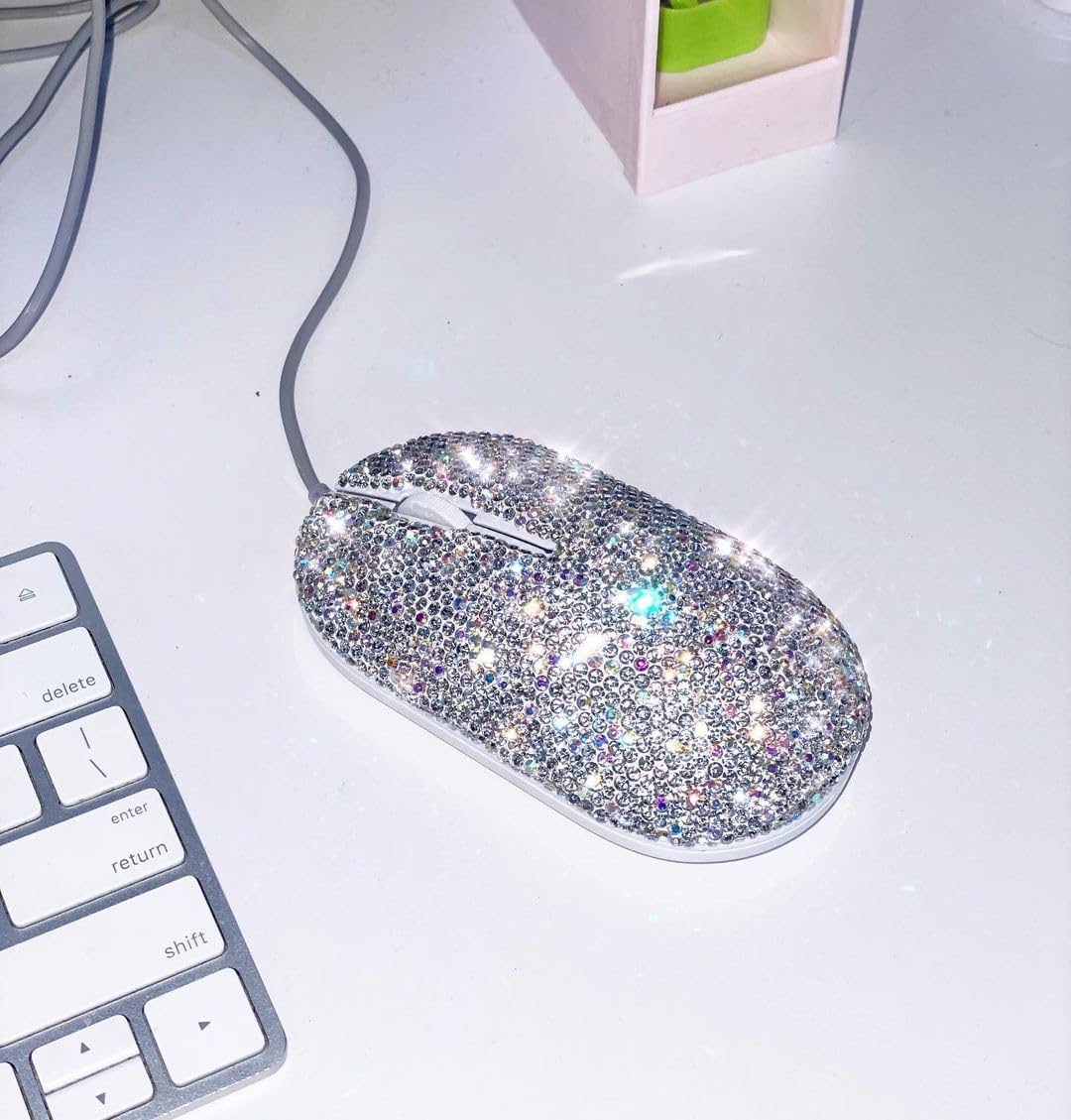 Amazon.com: TISHAA Sparkling Rhinestone Wired Mouse – Blinged-Out ...