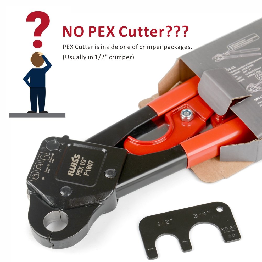 IWISS Angle PEX Crimping Tool Kit For 1 2 inch 3 4 inch PEX Copper
