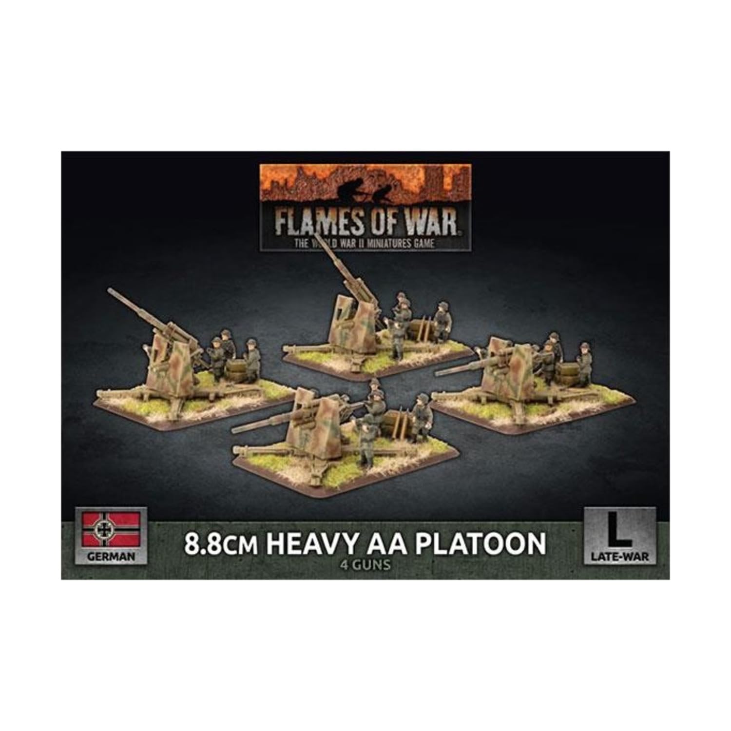 Amazon.com: Flames of War Late War German 8.8cm Heavy AA Platoon 4X ...
