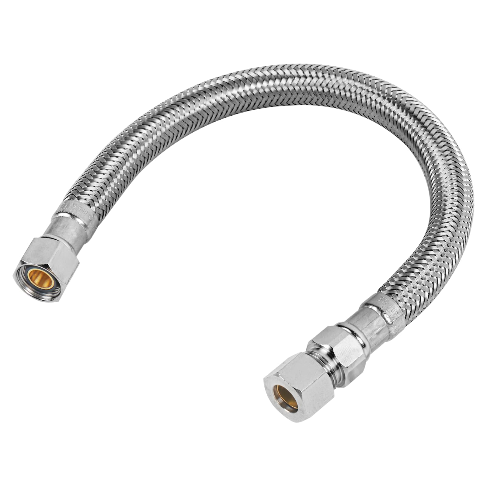 JUWO 12" Faucet Supply Line Extension, 3/8" x 3/8" Comp Stainless Steel ...