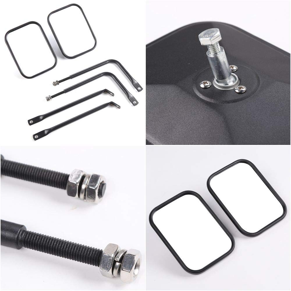 Snapklik.com : JeCar Side Mirrors Square Doorless Rear View Quick ...
