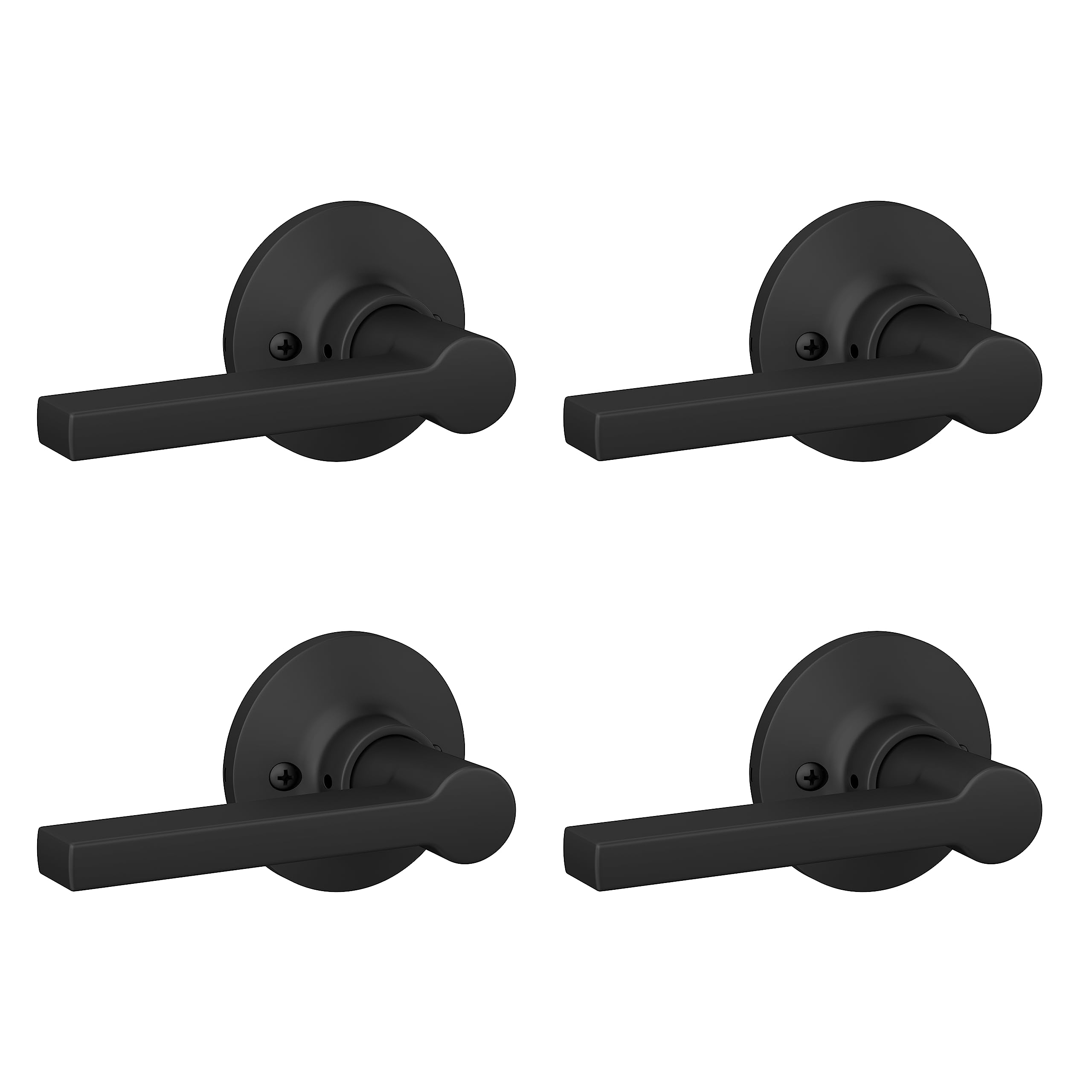 Lock Scout Straight Lever with Round Trim Dummy Door Handle, Matte ...