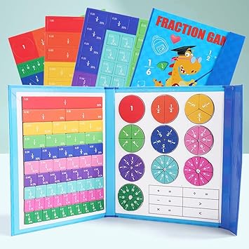 Amazon.com: Magnetic Fraction Demonstration Book, 1 Set Math Teaching ...