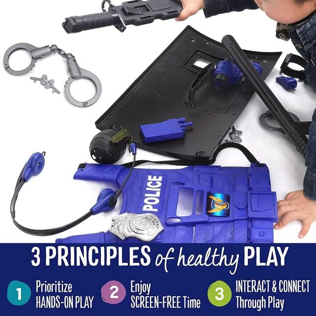 Amazon.com: Ultimate All-in-One Kids Police Role Play Toy Kit - 15 ...