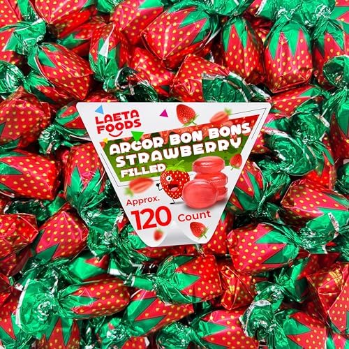 Amazon.com : Strawberry Filled Hard Candy - Individually Wrapped ...